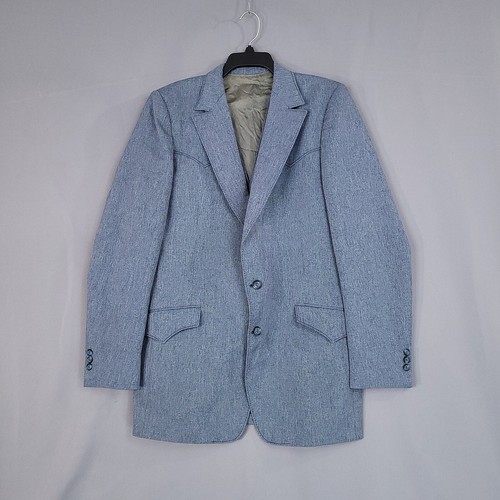Lariat Western Wear Men's 2 Piece Vest & 2 Button Sport Coat Blue Size ...