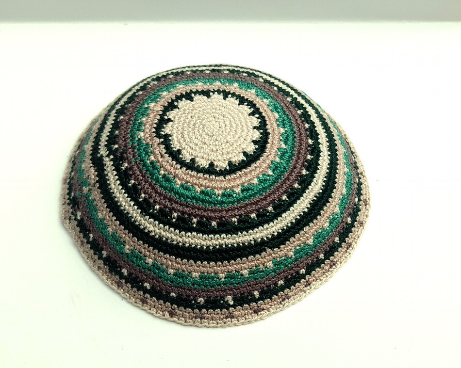 Crochet Kippah Knitted Kipah Yarmulke IDF Israeli Army Colours Green ...