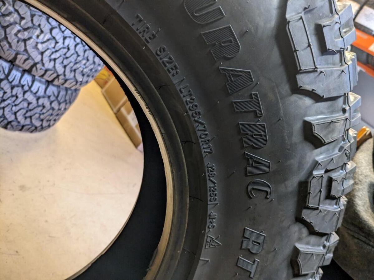 2 GOODYEAR WRANGLER DURATRAC LT 295 70 17 128/125S LRE 10PLY 2 GOODYEAR WRANGLER DURATRAC LT 295 70 17 128/125S LRE 10PLY