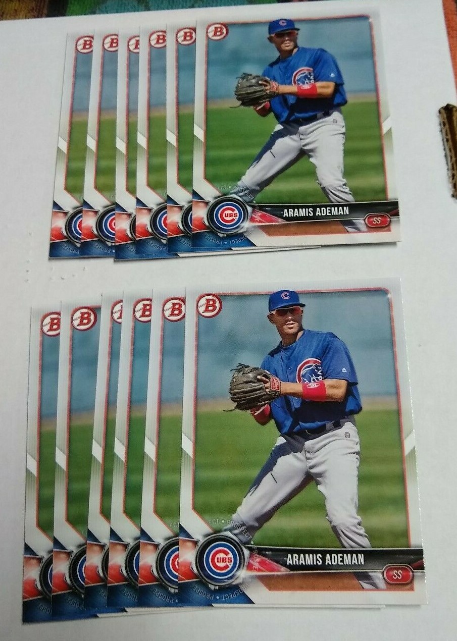 12 2018 Bowman Draft ARAMIS ADEMAN card lot CHICAGO CUBS Paper Baseball ...