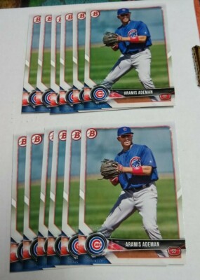 12 2018 Bowman Draft ARAMIS ADEMAN card lot CHICAGO CUBS Paper Baseball ...