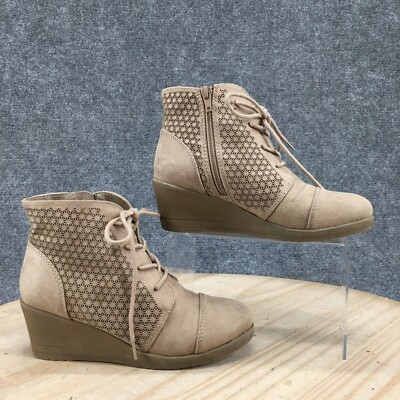 So Boots Youth 3 Girls Harmony Lace Up Side Zip Wedge Ankle Bootie ...