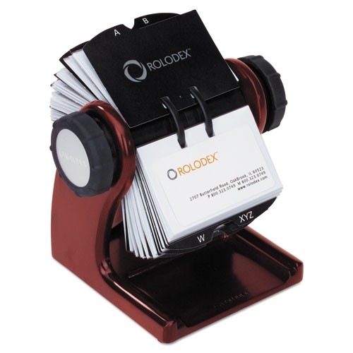 Rolodex Rotary Business Card File 2 5/8 X 4 Cards 200 Sleeves Mahogany ...