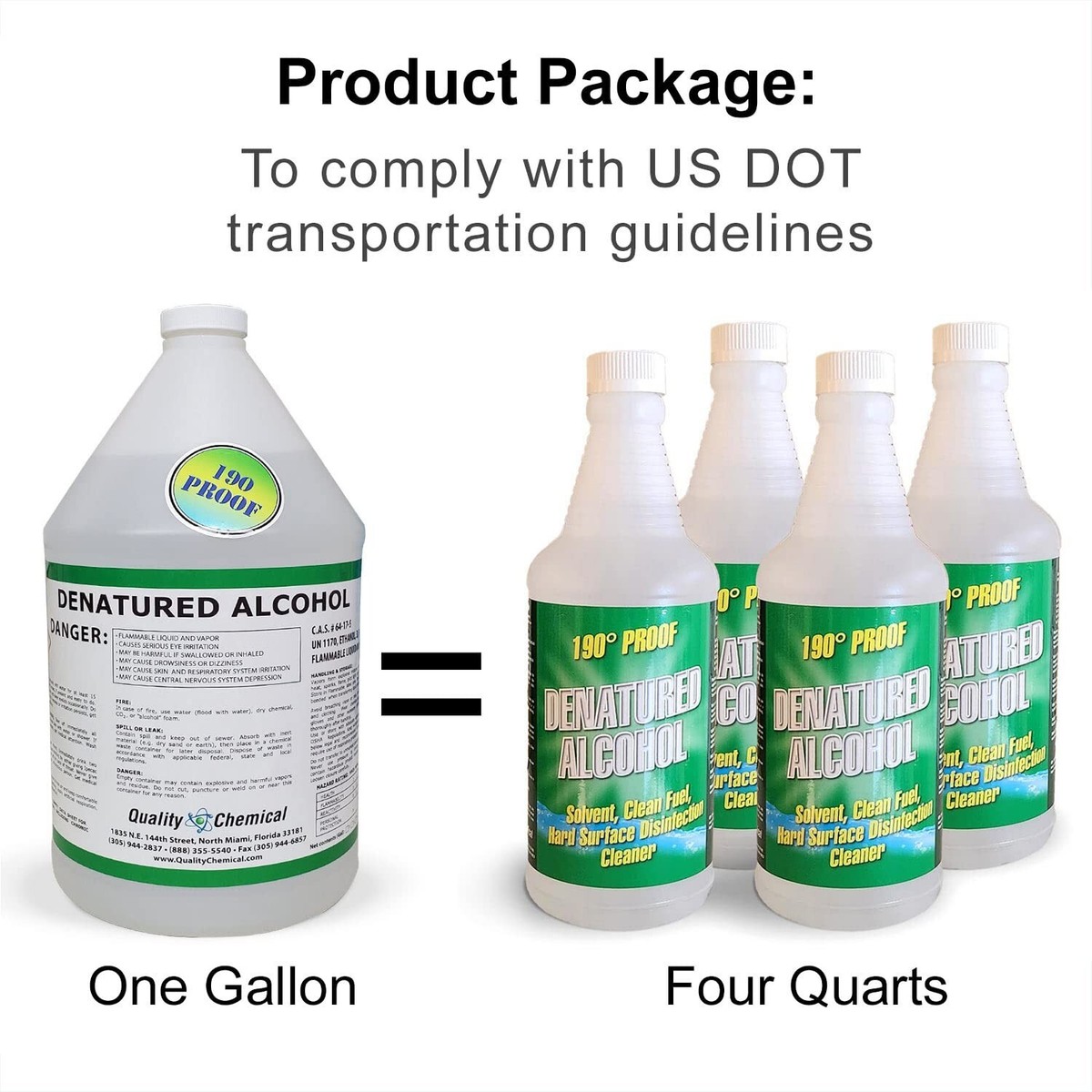 Ethyl Alcohol Alcohol 70 1 Gallon Denatured Alcohol (4 X 32oz Bottles ...