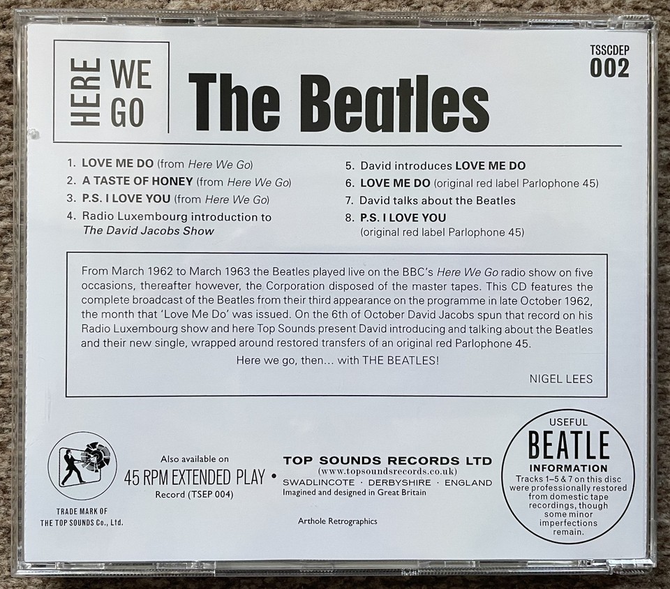 THE BEATLES 'Here We Go' Top Sounds vinyl EP and CD combo 1960s pop ...
