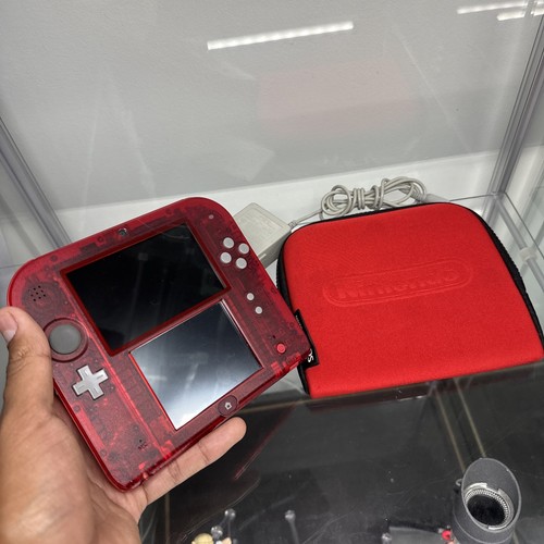 Nintendo 2DS Console Clear Red With Charger And Cover! | eBay