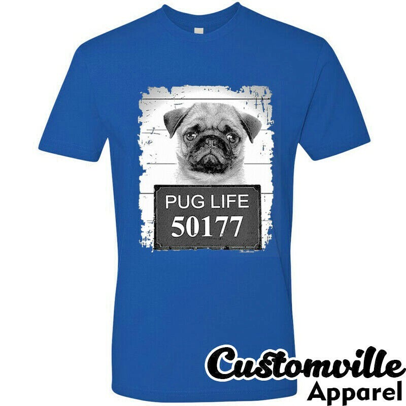 🔥 Pug Life Mugshot T shirt Funny Pugs puppy Thug Hoodie chill dogs ...