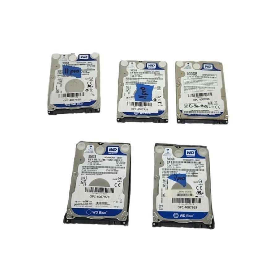 Lot 5 Western Digital Blue WD5000LPVX-08V0T 500 GB 2.5" SATA III Laptop ...