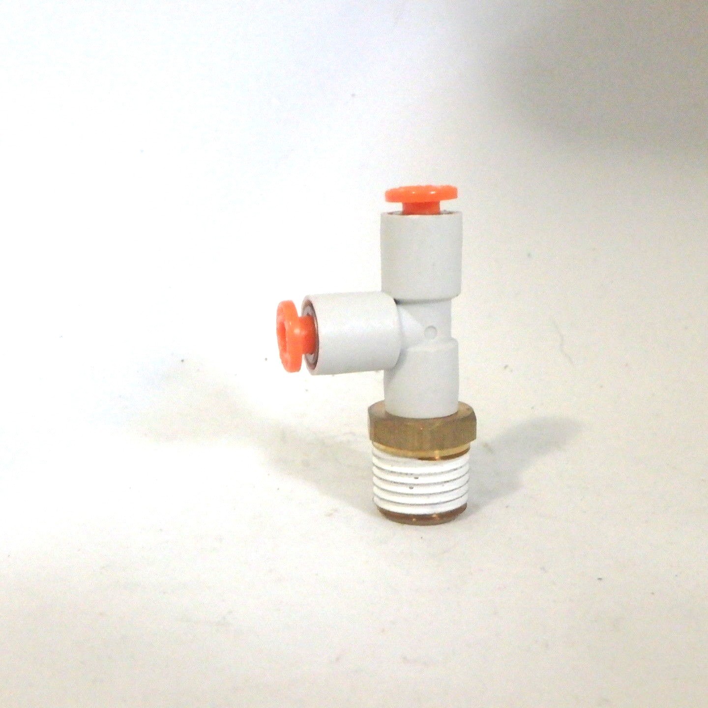 SMC Fittings Lot of (7) Pneumatic Male Run Tee Fittings,1/4" NPT KQ2Y03 ...