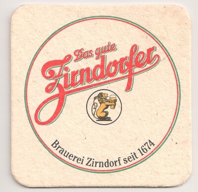 Zirndorfer Brauerei - alter Bierdeckel "Das gute Zirndorfer" (eckig) | eBay