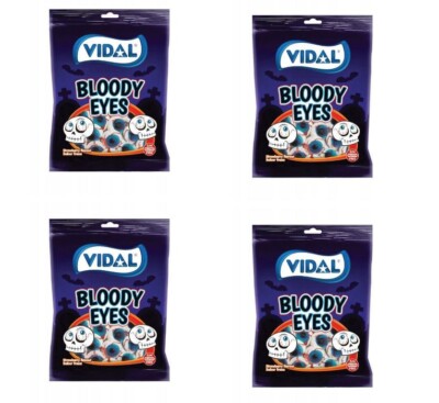 4x Vidal Bloody Eyes Strawberry Flavour Gummies Shape Of Eyes Sweets ...