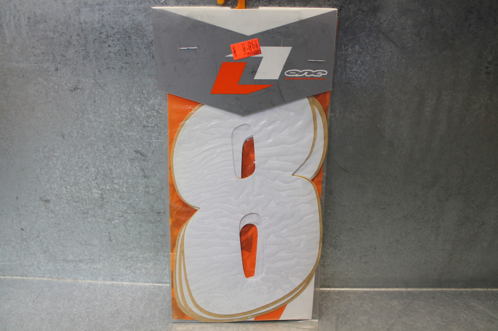New One Industries Pre Cut #8 Number Decal Slant Sticker 8" White WHT 3 ...