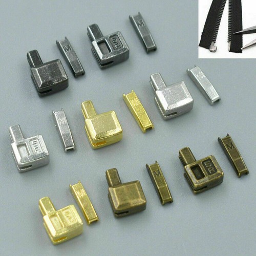 10 Sets 5# Metal Zipper Stoppers DIY Repair Open End Replacement ...