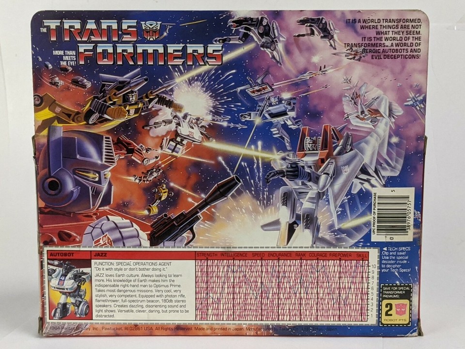 1985 Hasbro G1 Transformers Jazz Autobot Car Sealed Box MISB | eBay