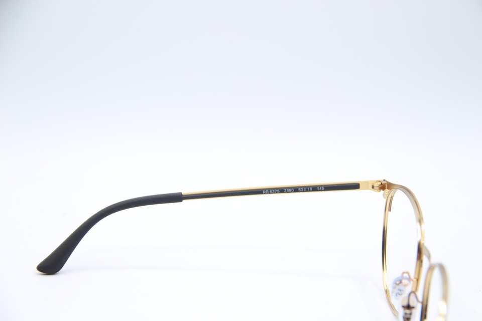 NEW RAY-BAN RB 6375 2890 BLACK GOLD AUTHENTIC FRAMES EYEGLASSES 53-18 ...