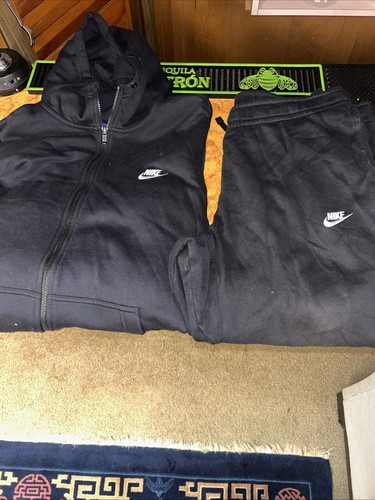 Nike Club Fleece Sweatsuit Mens Size Medium Set Matching Black XXL | eBay