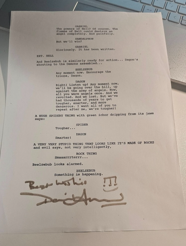 SIGNED DAVID ARNOLD GOOD OMENS SCRIPT PAGE COMPOSER CHARITY AUCTION ...