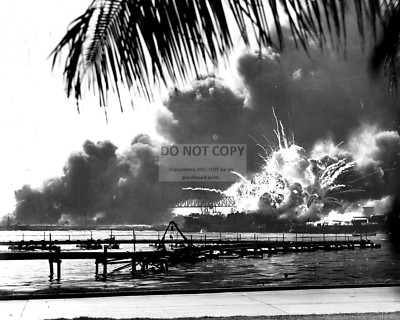 USS SHAW EXPLODES DURING THE ATTACK ON PEARL HARBOR 12/7/41 8X10 PHOTO ...