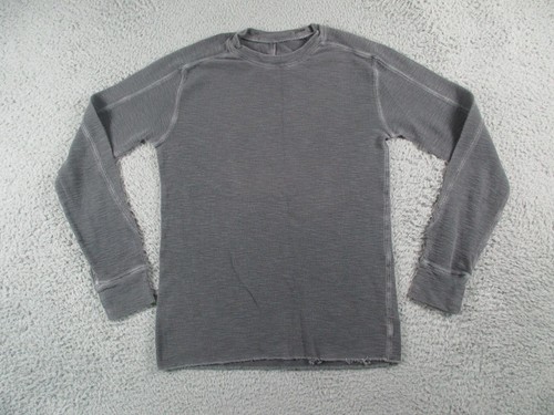 RRL Double RL Shirt Mens Small Gray Thermal Waffle Knit Crew Neck Ralph ...