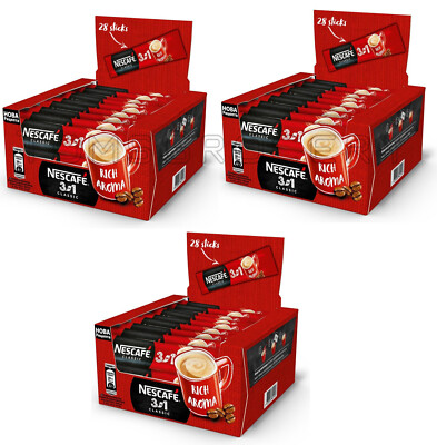 3 NESCAFE CLASSIC 3in1 Instant Coffee 28 Sticks Boxes | eBay