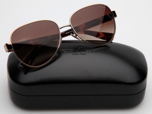 NEW COACH HC 7111 900513 3N Shiny Light Gold SUNGLASSES 57-15-140mm ...