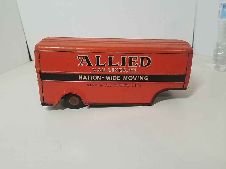 Vintage Allied Van Lines linemar Toys Japan Tin Litho Trailer Pre-owned ...