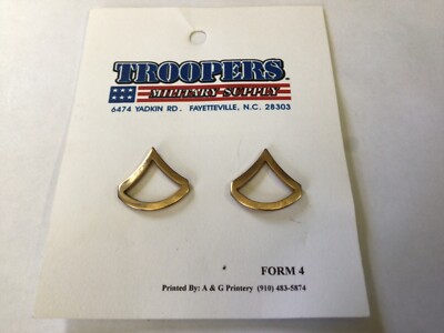 US Army E-3 Private First Class Gold Regulation Rank Pin Set USA Made ...