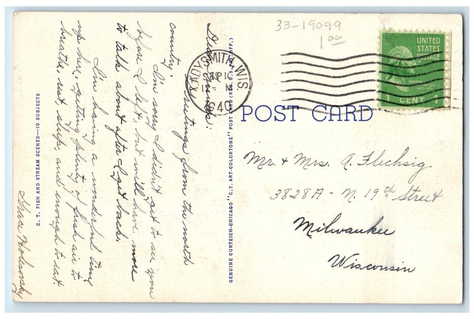 1940 Canoeing Along Shore Flambeau River Ladysmith Wisconsin WI Vintage ...