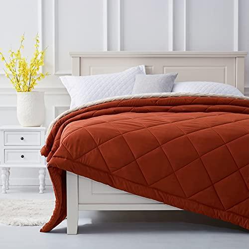 SunStyle Home Quilt King Rust Lightweight Comforter Reversible ...