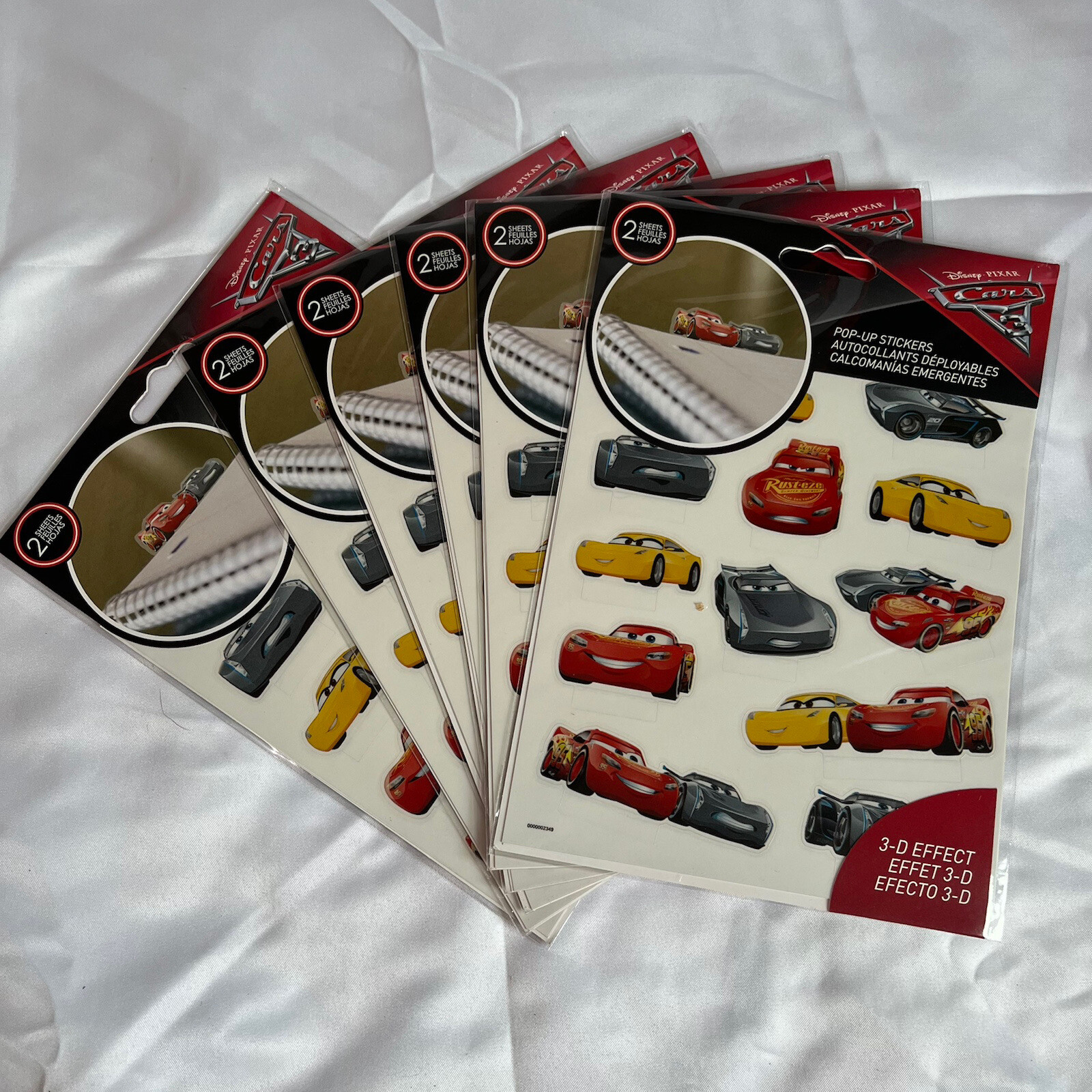 Lots of 6 Disney Pixar Cards 3 - 2 Sheets Pop-Up Stickers 3-D Effect | eBay