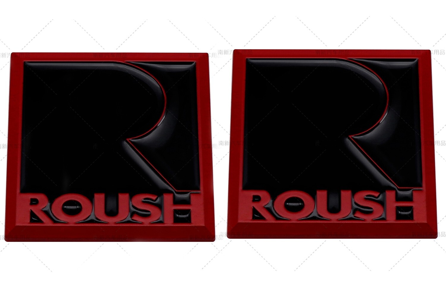 2x R ROUSH Emblem 3D Metal Rear Trunk Badge Racing Sport (Square Red ...