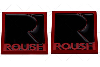 2x R ROUSH Emblem 3D Metal Rear Trunk Badge Racing Sport (Square Red ...