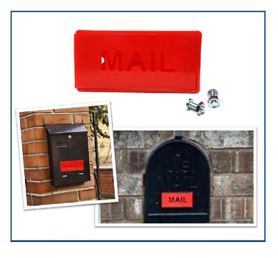 Plastic Front Mount Red Mailbox Flag for Brick, Stone Mailboxes Mail ...
