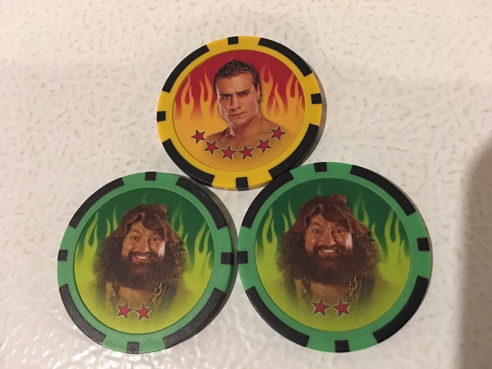 Lot of 3 WWE Topps WWF Power Chipz 2011 (1.5") Poker Chip #L12 & L22 ...