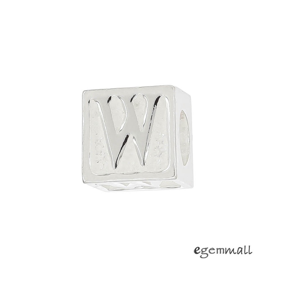 1 Sterling Silver Alphabet Initial Letter Cube Charm Bead Fit European ...