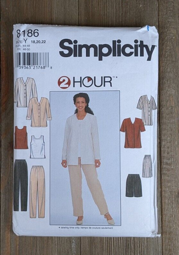 Simplicity Pattern 8186 Misses Top, Tank Top & Pants or Shorts Sz Y 18 ...