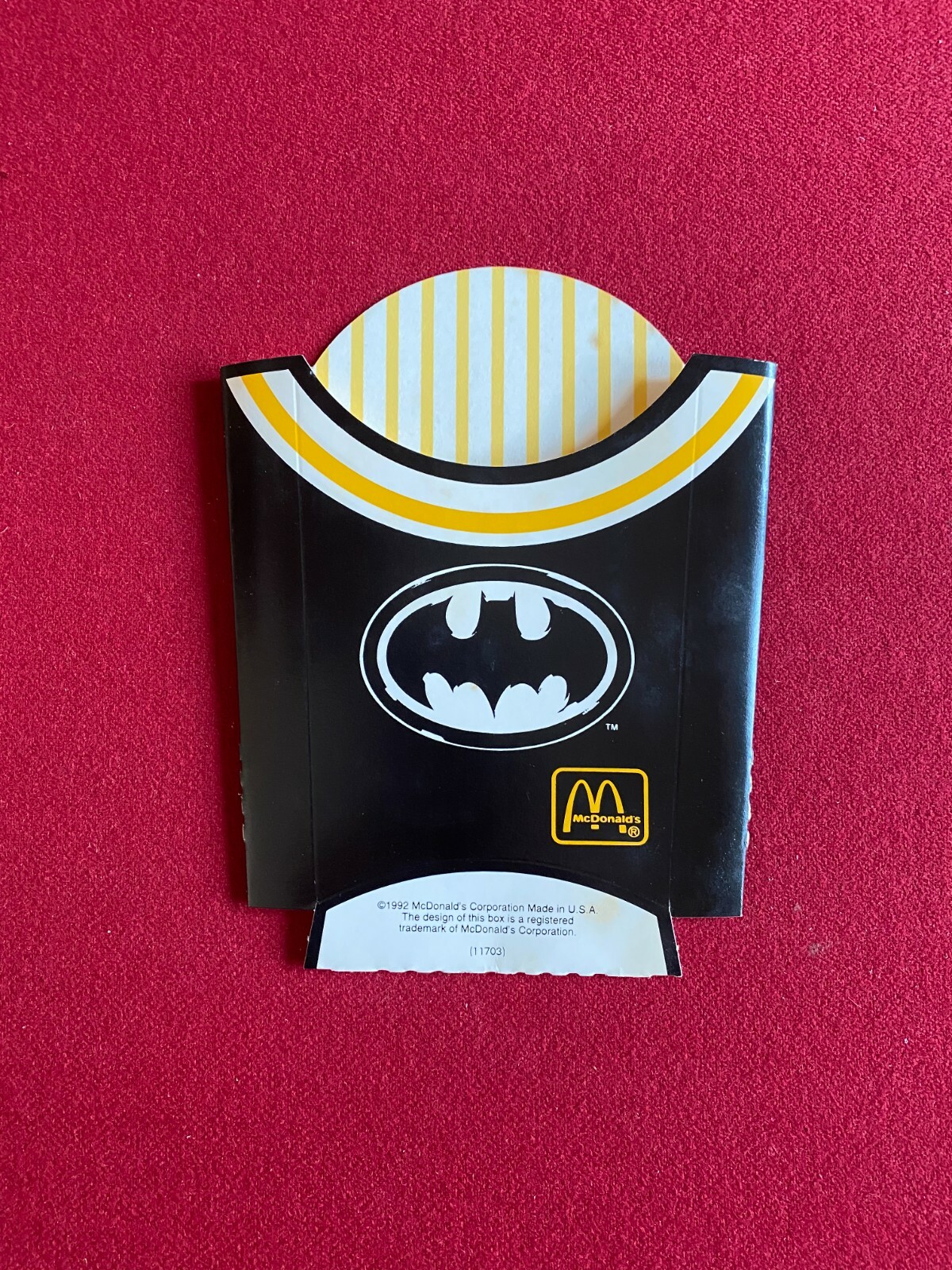 1992, McDonald's, BATMAN, "BLACK KNIGHT" French Fry Container (Scarce ...