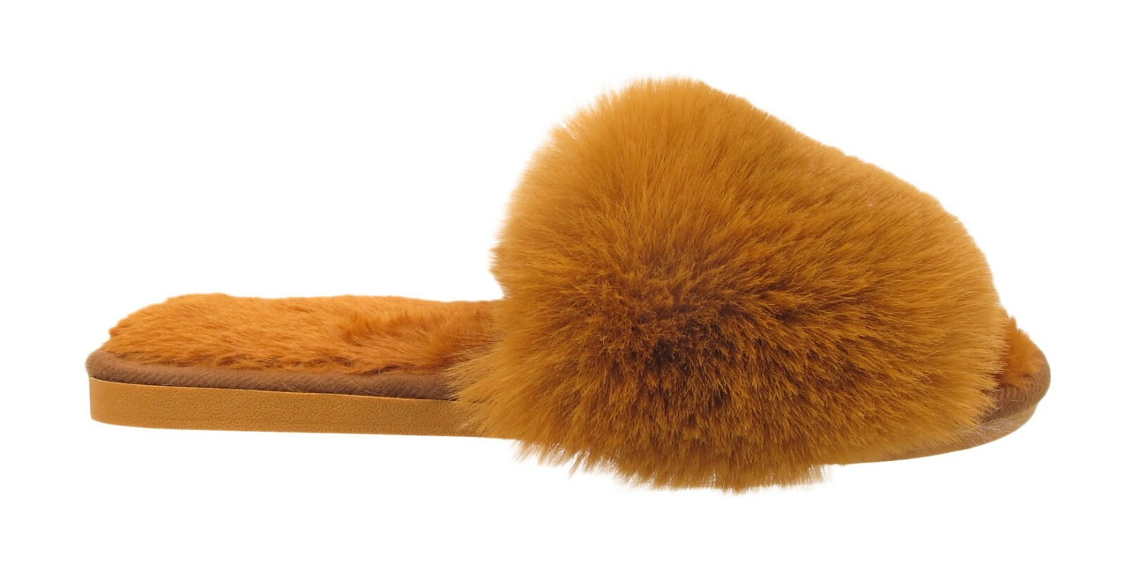 Ladies Fur Slippers Womens Fluffy Slide Sliders Winter Warm Furry Flip ...