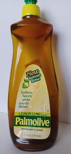 Vintage Palmolive Lemon Lime Scent Liquid Detergent Dishwashing Prop 22 ...