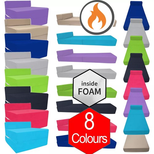 Fold Out Single Chair Z Bed Sofa Guest Futon Chair Bed Lounger Mattress ...