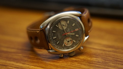 Jules Jurgensen Chronograph 17 Jewels Gray Dial Panda SWISS MADE 37mm ...