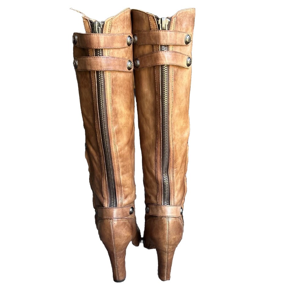 Sam Edelman Sanford Size 7M Brown Leather Knee High Riding Boot Style ...