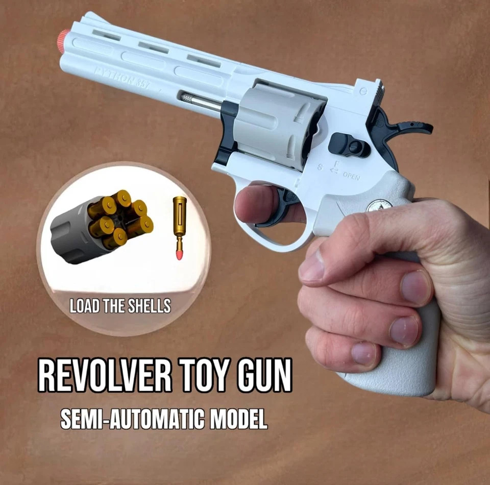 Toy Revolver Gun for Boys Pretend Play Toy Pistol with Shell Ejection ...