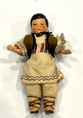 Hertwig German 4” Miniature Doll Ethnic Romanian Painted Bisque Toy ...