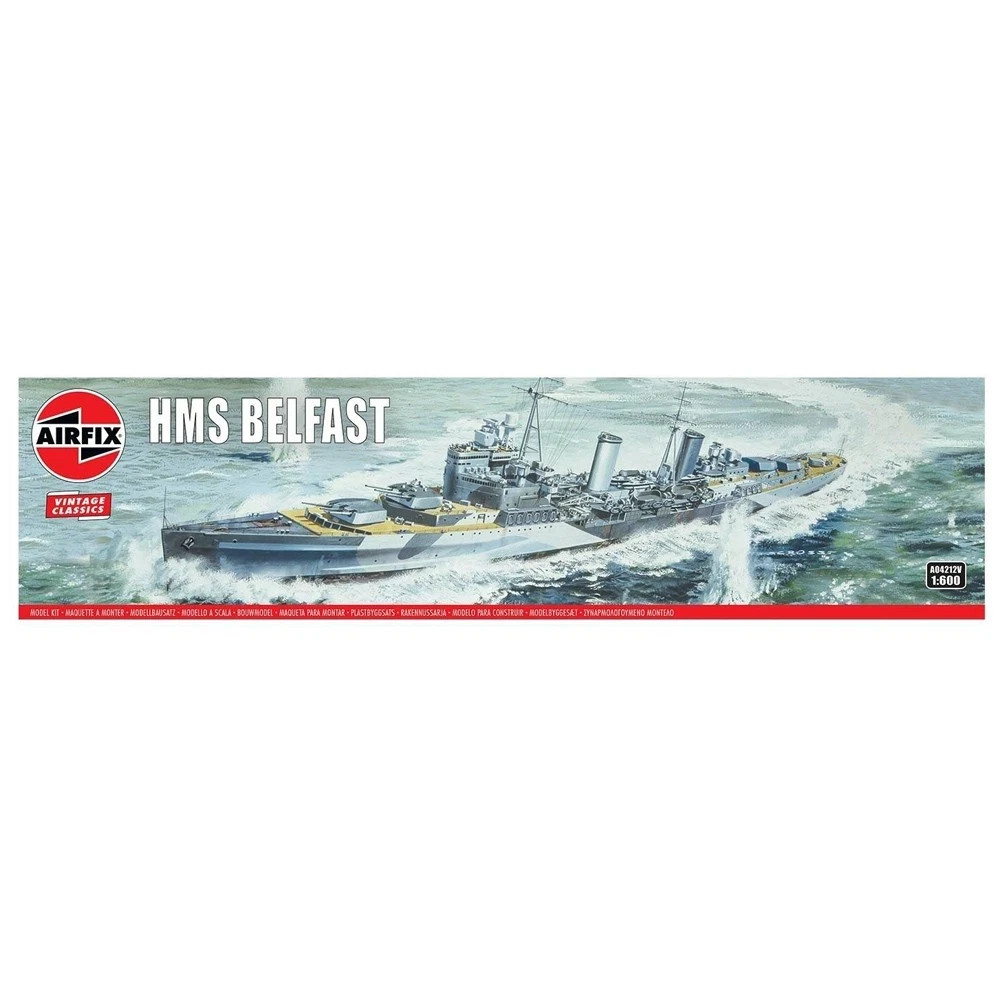 Airfix 1-600 Scale, HMS Belfast. Vintage Classic Plastic Model Boat Kit ...