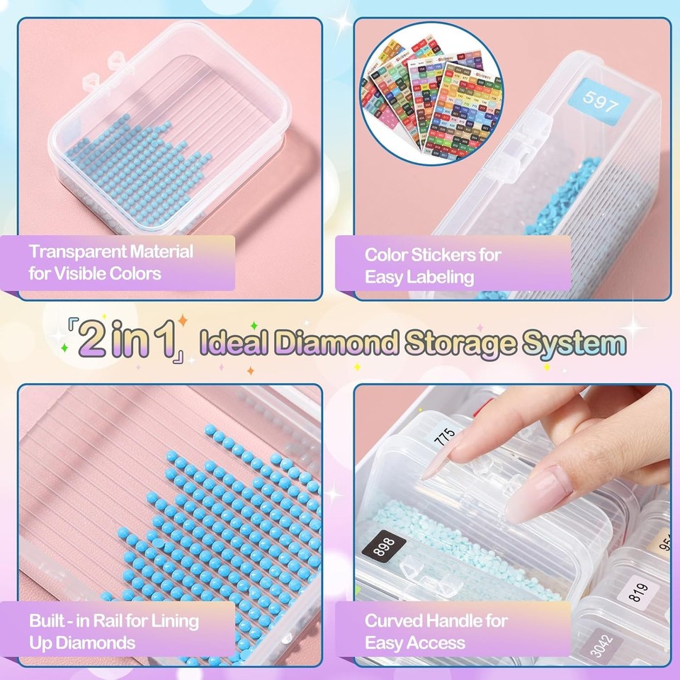 Diamond Art Storage Containers Trays, 8pcs Diamond Painting Trays with ...