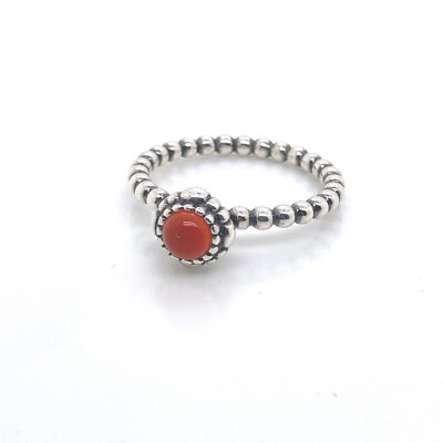 Genuine Pandora Sterling Silver Carnelian July Birthstone Ring ...
