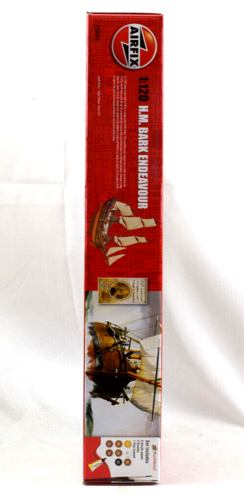 Airfix H.M. Bark Endeavour-Captain Hook W/ Glue Paint Brushes 1:120 ...