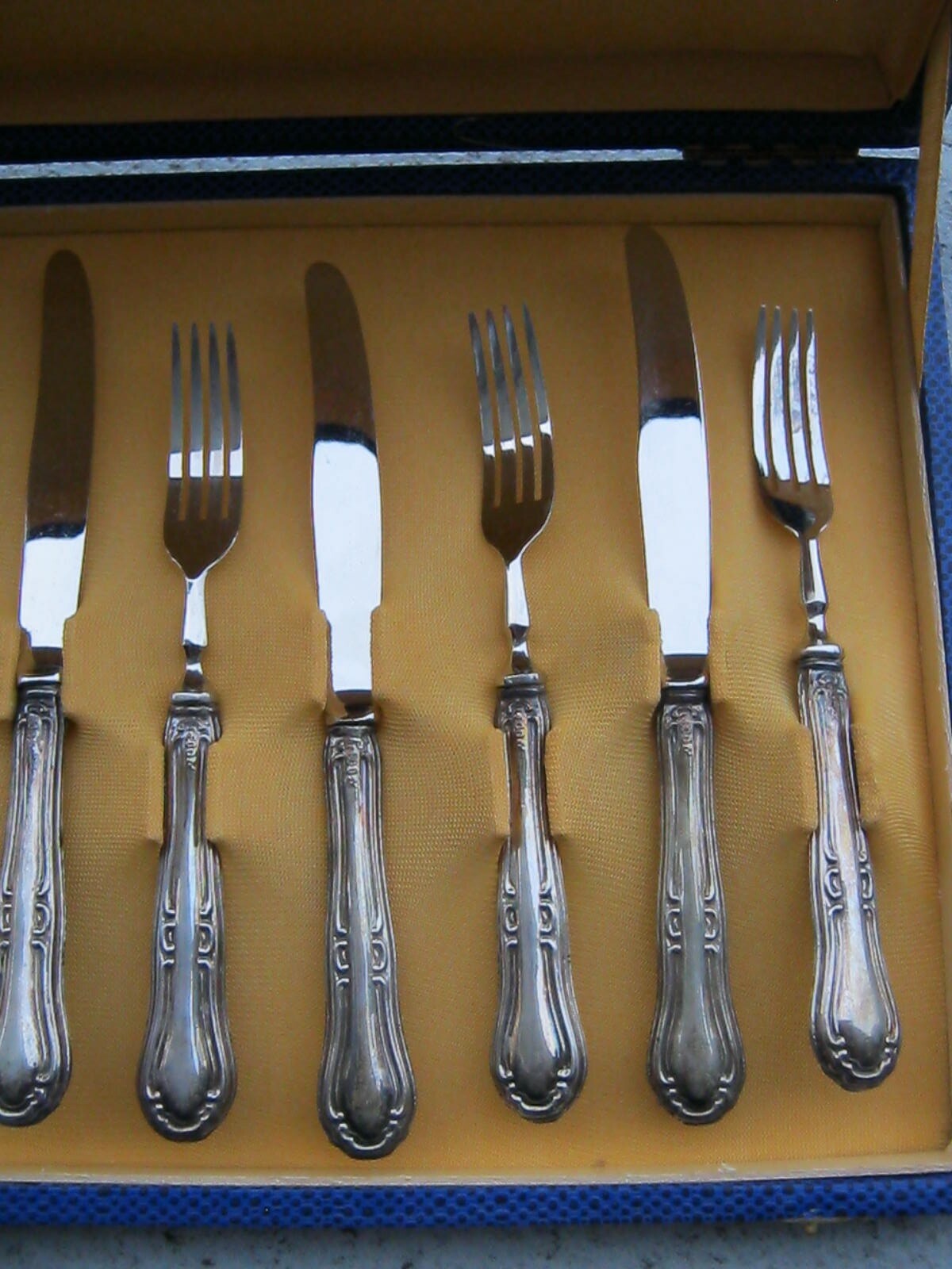 VINTAGE ARGENTO SOLINGEN SET OF 12, 800 SILVER DESERT FORK & KNIFE SET ...