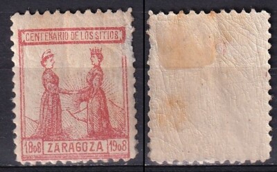 Spain 1908 label Centenario de los Sitios de Zaragoza (II) | eBay
